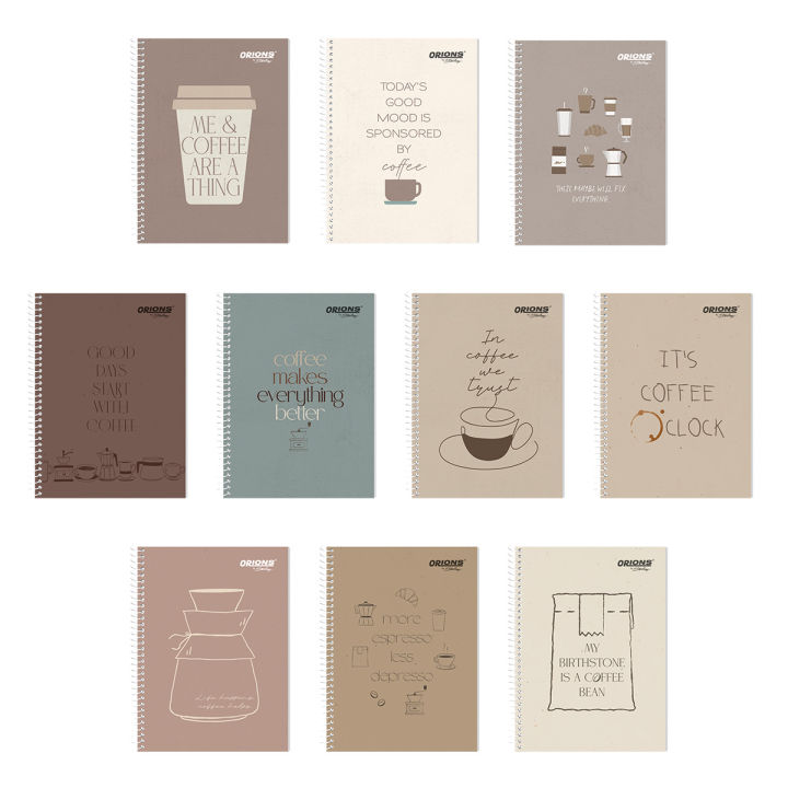 Set of 10 Orions Coffee Enthusiast Spiral Notebook 80 Leaves | Lazada PH