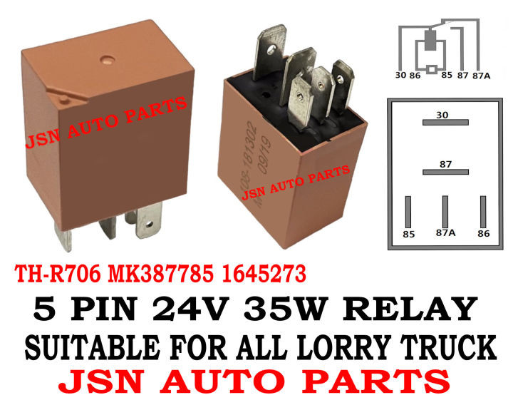 5PIN 24V RELAY SCANIA ISUZU FUSO LORRY TRUCK 1645273 th-r535 POWER ...