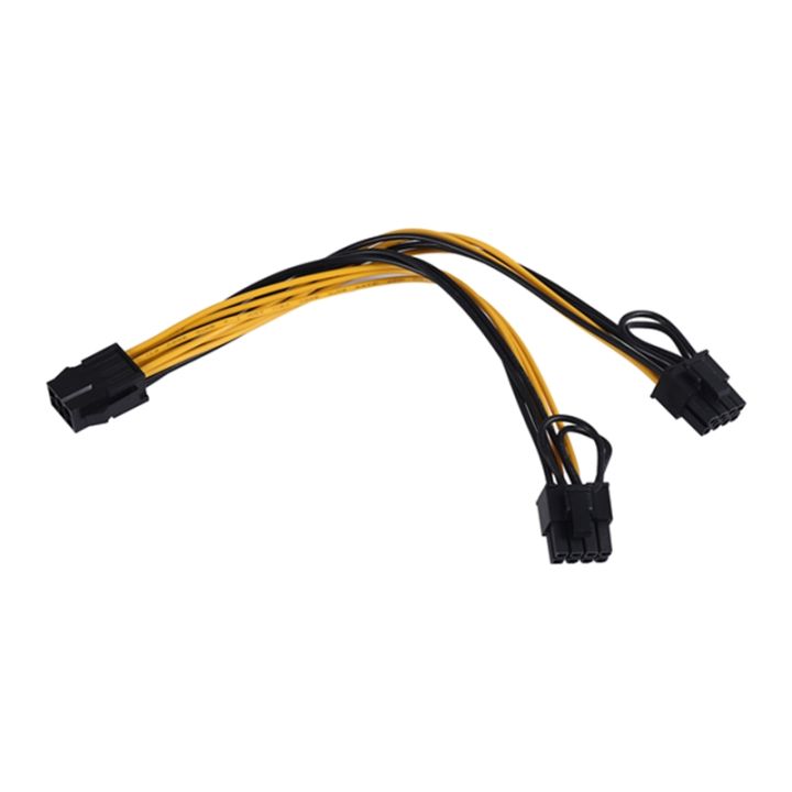 PCI-E PCI Express 6Pin Female to Dual Dual 2-Port 8Pin (6 + 2Pin) Male ...