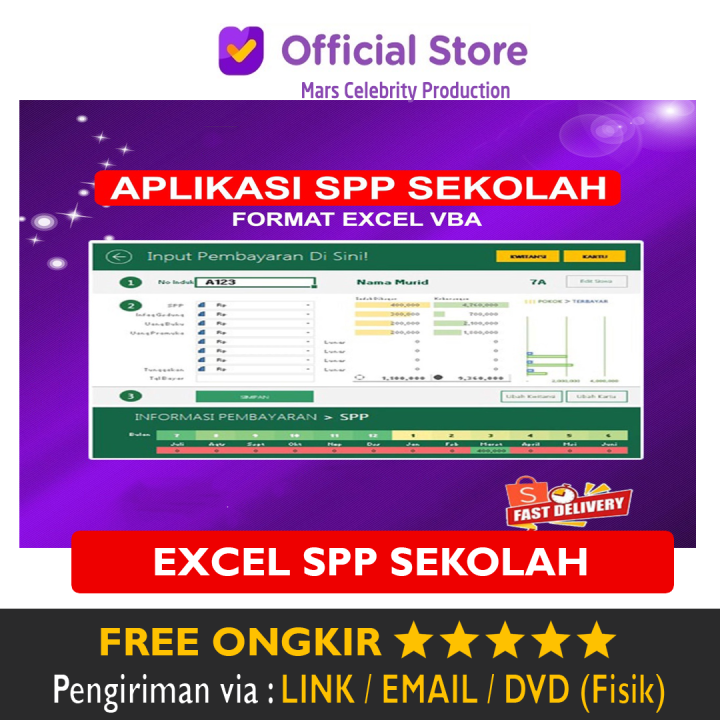 Software Aplikasi Excel untuk Pembayaran SPP Sekolah Pendidikan Kampus Premium Lifetime | Lazada ...