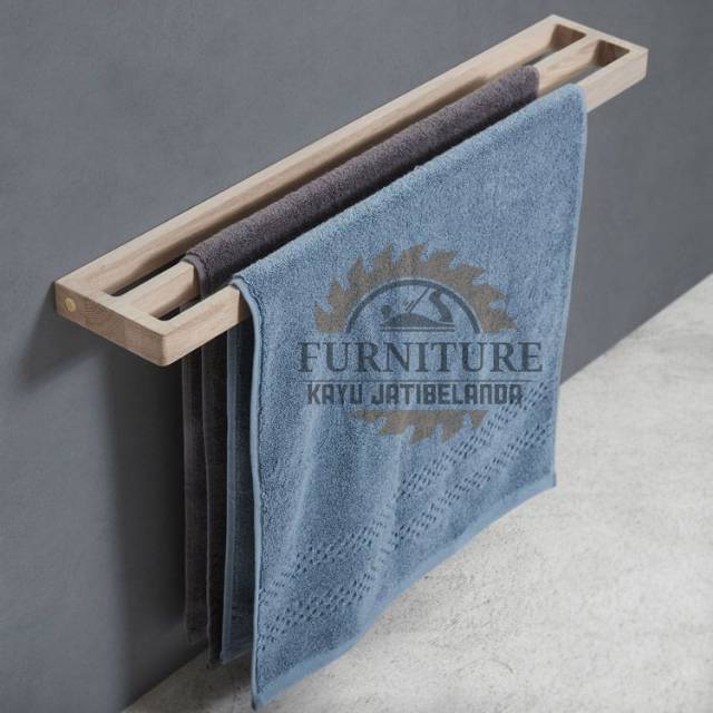 Tempat Gantungan Handuk Estetik dan Serbaguna Kayu Jati Belanda ...