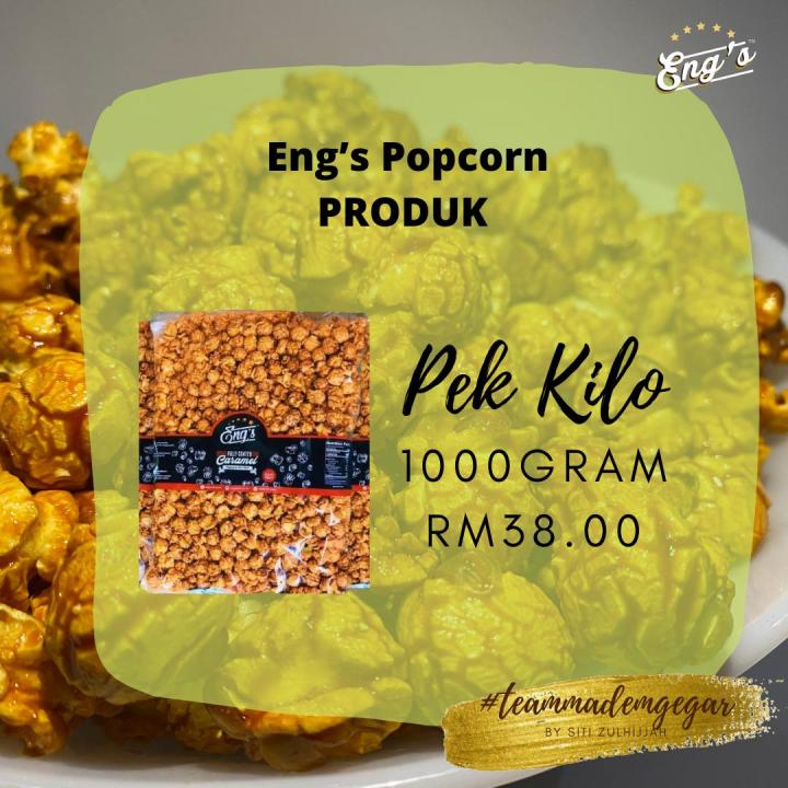 READY STOCK ENG'S FULLY COATED CARAMEL POPCORN KILO 1.1kg | Lazada