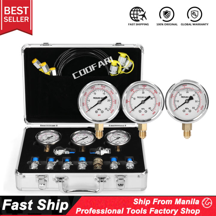 Excavator Hydraulic Pressure Test Kit with Testing Point Coupling and ...