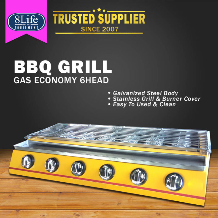 Gas Griller 6 Heads Roaster BBQ Grill (yellow) | Lazada PH