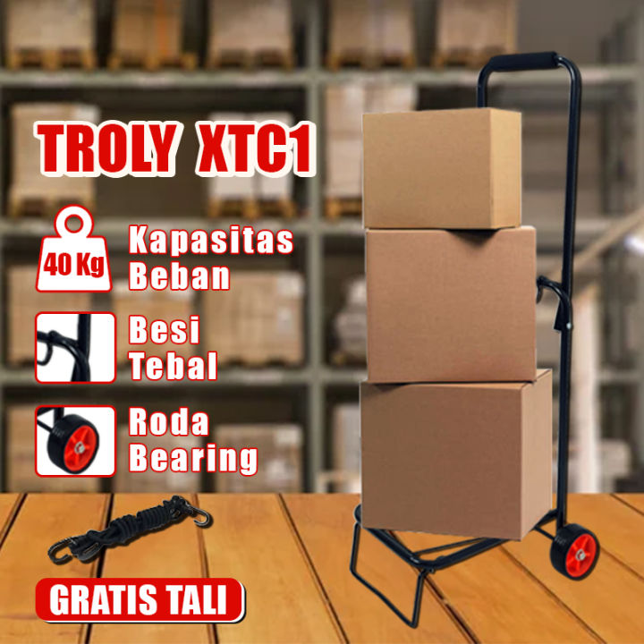 Troli Lipat Serbaguna / Trolly Roda Pengangkut Barang Beban 40KG Trolly ...