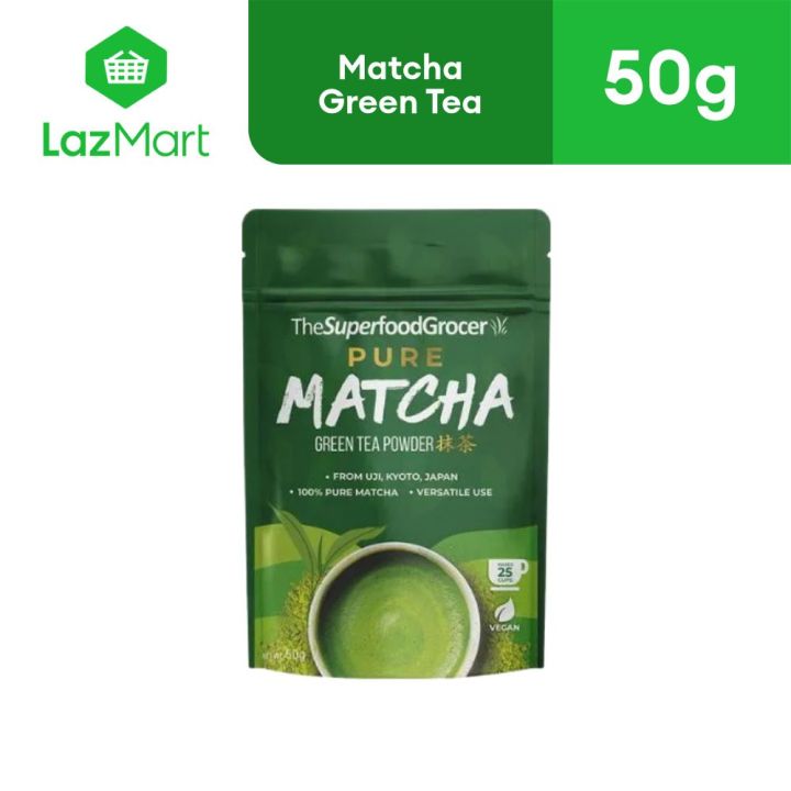 The Superfood Grocer 100% Pure Japanese Uji Matcha Green Tea Powder 50g ...