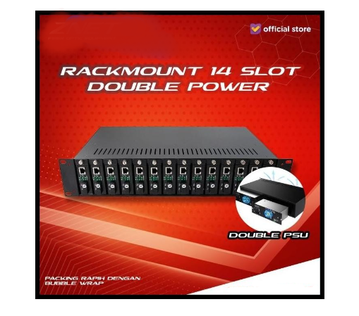 Rackmount media converter fiber optic netlink htb 14 slot 2 psu - rak ...