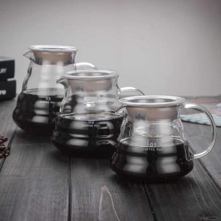 (Ship in 48 hours) V60 1-4 Cups Coffee Pot Pour Over Glass Range Coffee ...