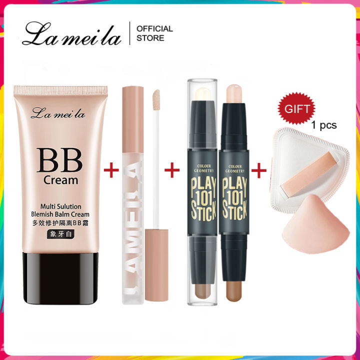 LAMEILA Makeup Kit Beauty Set BB Cream + Concealer + Face Contour ...
