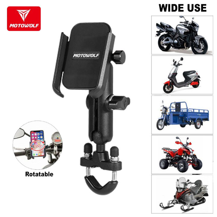 cod 360 Degree Universal Motorwolf Aluminum alloy Motorcycle Phone ...