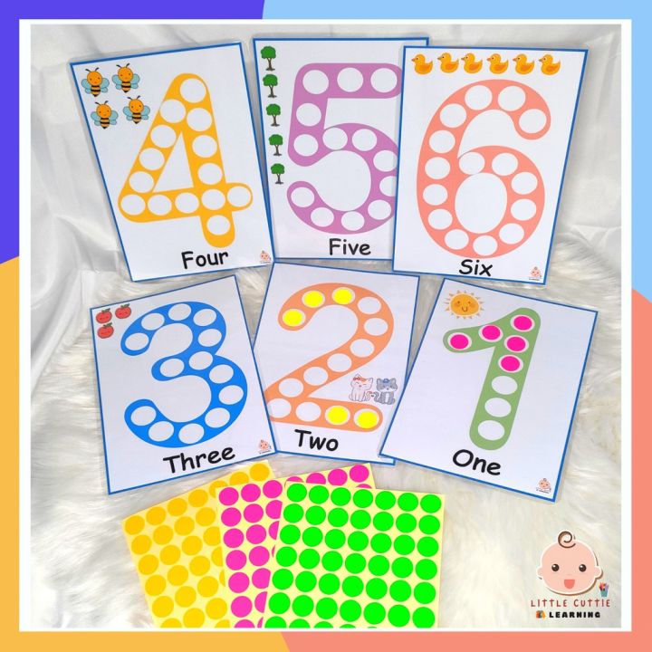 LITTLE CUTTIE Do-A-Dot Number 0 to 10 Sticker Activity Montessori Toys ...