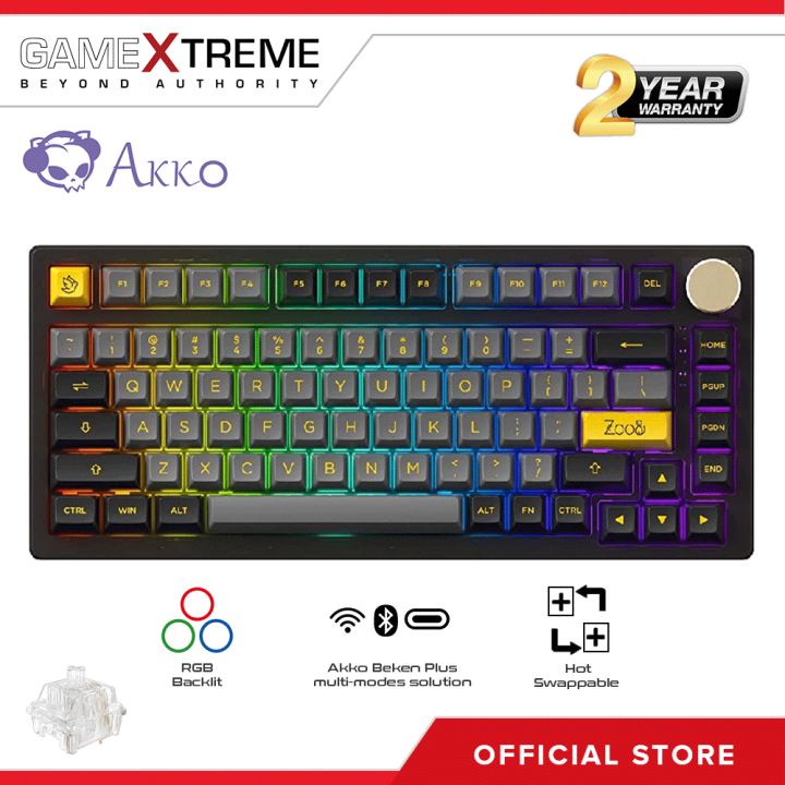 Akko PC75B Plus V2 Black & Gold RGB Mechanical Keyboard (AKKO CS ...