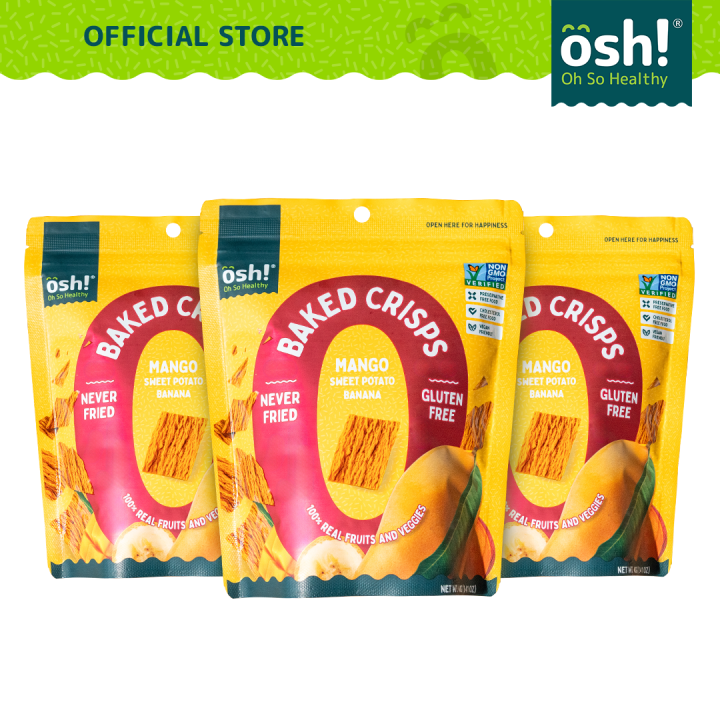 OSH! Mango Sweet Potato Banana Fruit Crisps 40g Pack of 3 | Lazada PH