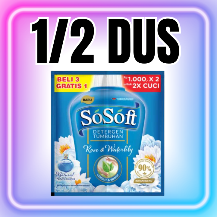 1Dus Sosoft detergen cair promo sachet renceng so soft 80ml | Lazada ...