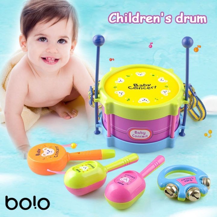 Toddler Concert Drum Set Roll Drum Baby Instrument Band Kit Children ...