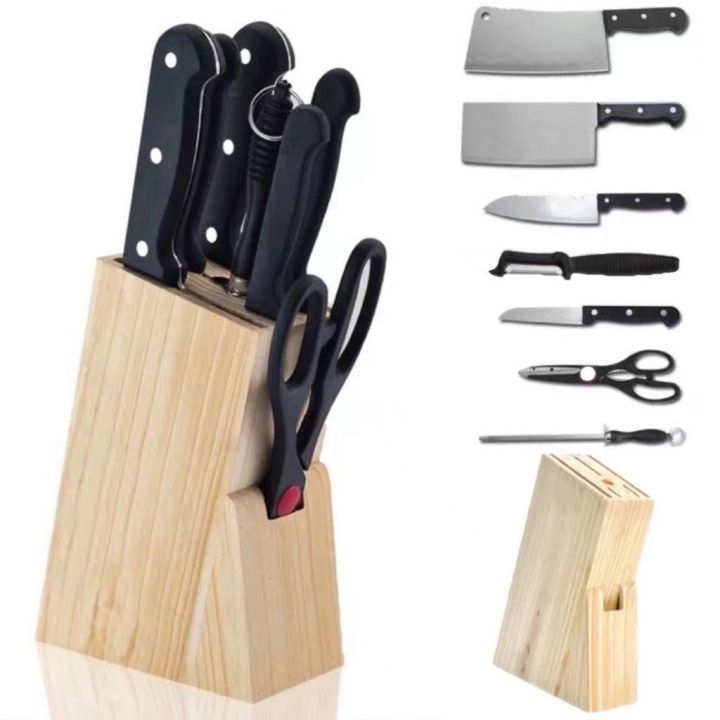 HYF #Y798 Advance Kitchen knife Set Stainless steel With Wood Stand ...
