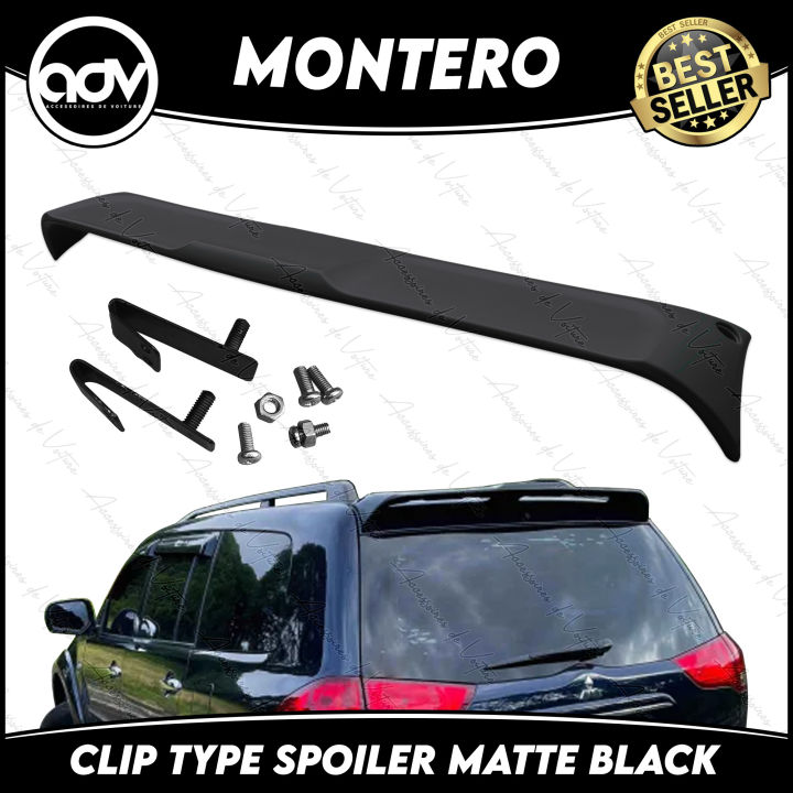 Mitsubishi Montero 2009-2015 Rear Trunk Spoiler Clip Type (Matte Black ...