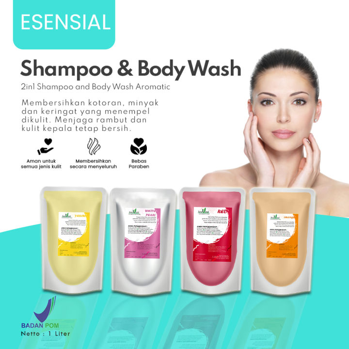 Sabun Mandi Cair Promo 1 Liter Body Wash Shampo 2in1 Hotel Refill ...