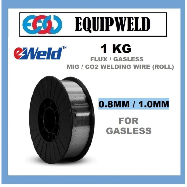 EWeld 1KG X 0.8MM / 1.0MM SELF SHIELDED FLUX CORED GASLESS MIG CO2 WIRE FOR WELDING AWS E71T-GS ...