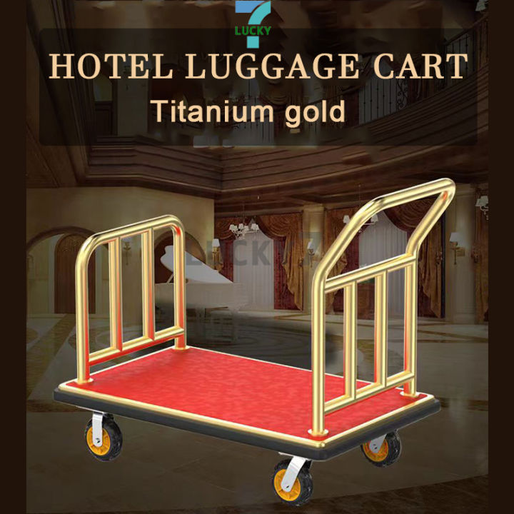 Hotel lobby luggage cart stainless steel handcart luggage handcart ...