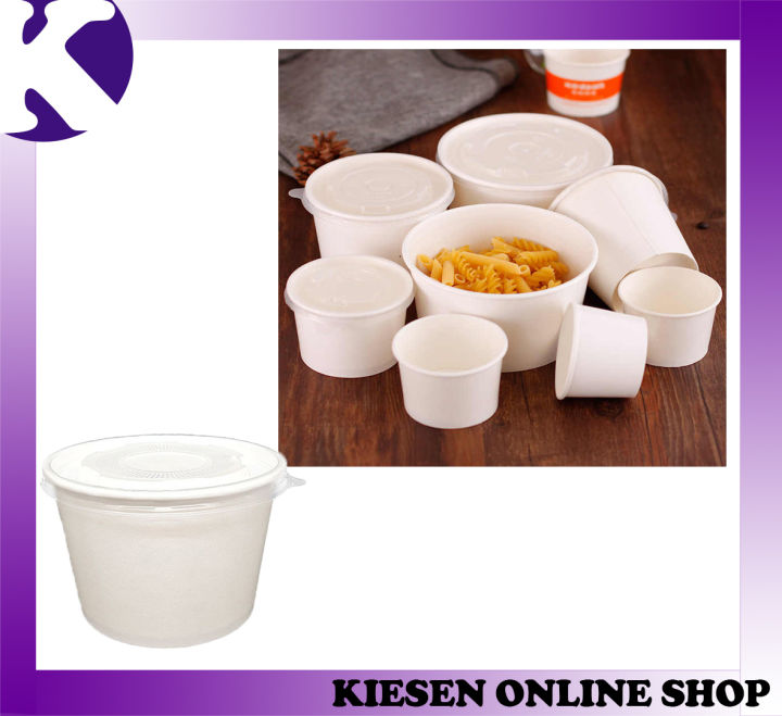 50pcs. PAPER BOWL (with Lid /cover) 1000cc 850cc 750cc 520cc 390cc ...