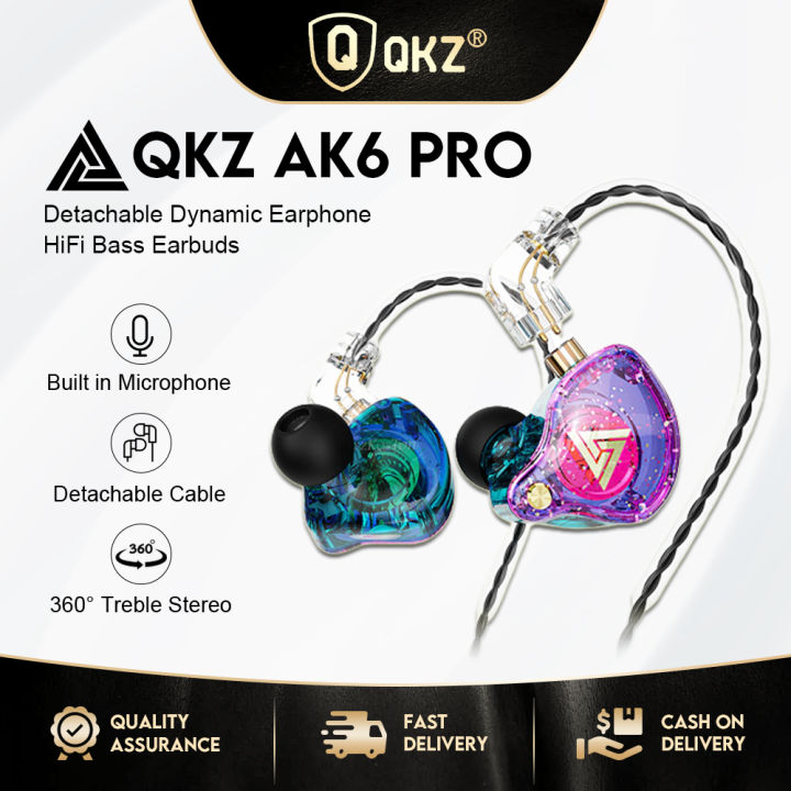 QKZ Ak6 Pro Original Genuine Wired Hi-Fi Bass Earbuds Monitor With ...