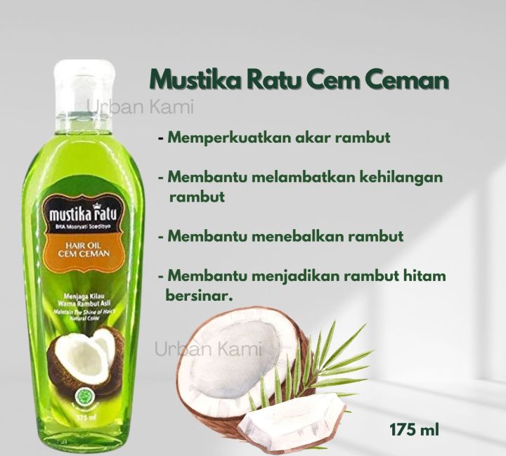 Mustika Ratu Hair Oil Cem Ceman 175ml (Pack of 1)/Mustika Ratu Minyak ...