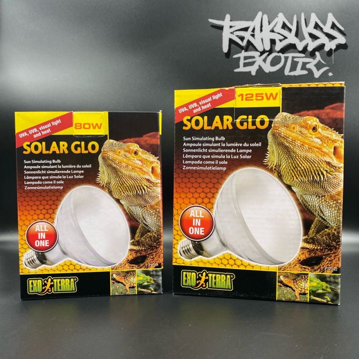 Exo Terra Solar Glo(80w/125w/160w) หลอดรวมUVและความร้อน สำหรับสัตว์ทุกชนิดที่ต้องการUVทดแทนแสง ...
