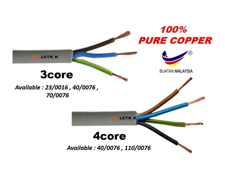 PREMIER / REX / MILLION Loose Cut 100% Pure Full Copper 3core / 4core ...