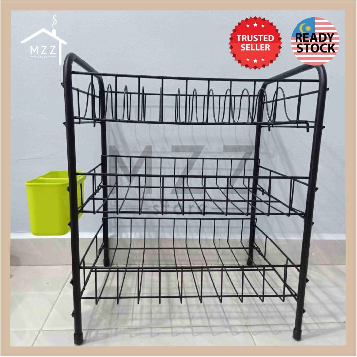 Rak Pinggan Besi 3 Tingkat Buatan Malaysia | 3 Layer Steel Dish Rack ...