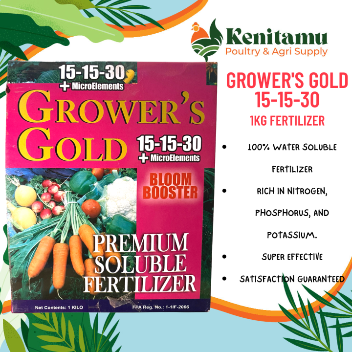 GROWER’S GOLD 15-15-30+M.E. 1KG FERTILIZER BY: VANN HAWK FOR PLANT CARE ...