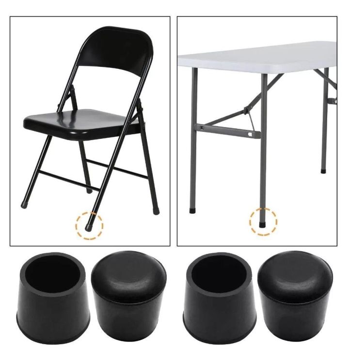 8Pcs Round Rubber Footing Table and Chair Foot Anti Slip Cover Tube ...