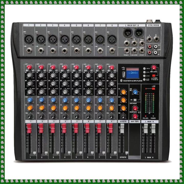 (MTPJ) CT80 Professional Audio Mixer 8-Channel Bluetooth USB Effect 48V ...
