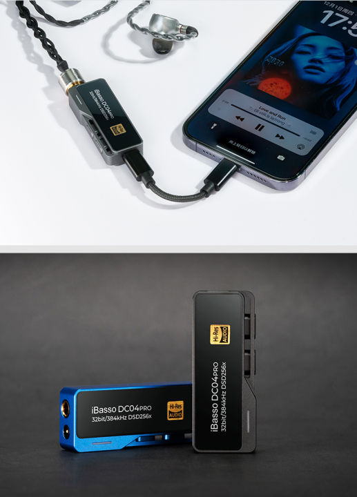 iBasso DC04Pro Portable USB Headphone Amp and DAC Dongle, 3.5mm Single-Ended and 4.4mm Balanced ...