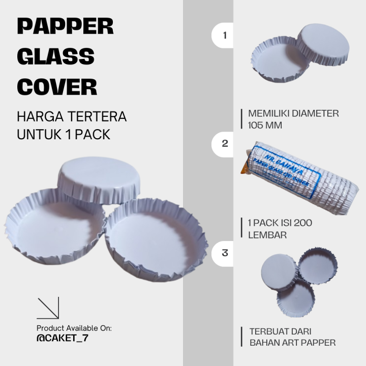 ISI 200 TUTUP GELAS KERTAS / PAPER GLASS COVER DIAMETER 105 MM | Lazada ...