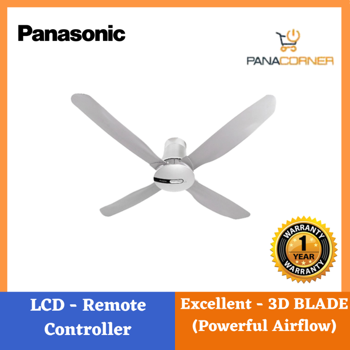 Panasonic F-M14HWVBSQH 56” 4-Blade DC Motor Remote Control Ceiling Fan ...
