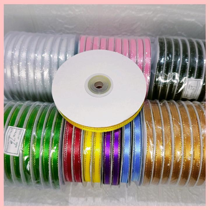 Satin Ribbon 1/4 with Gold & Silver lining | Lazada PH