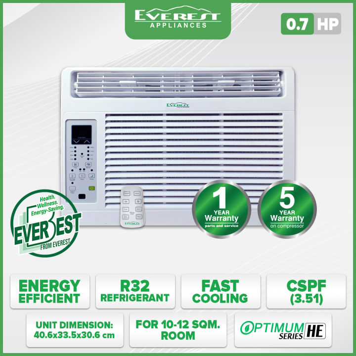 EVEREST 0.7HP Non Inverter Window Type Aircon/ with Healthy Air Filter ...