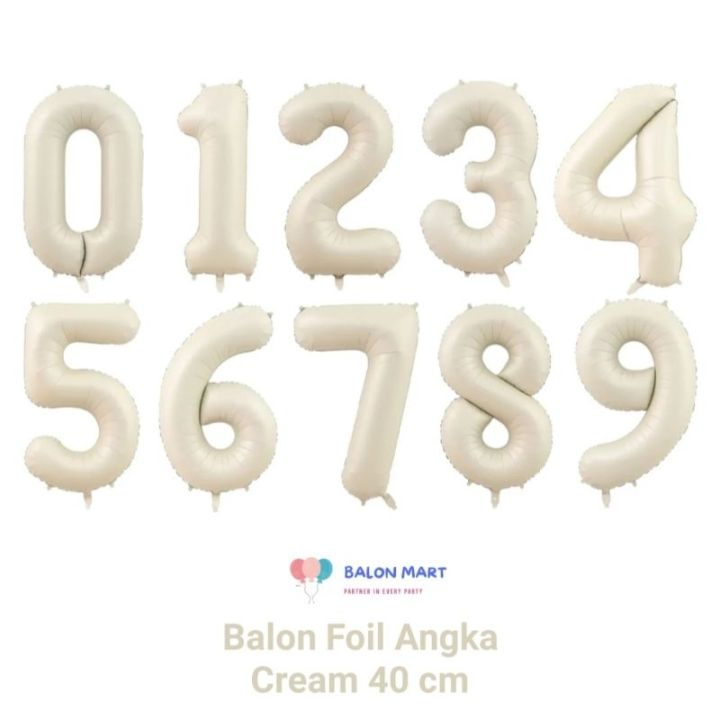 Balon Foil Angka Cream 16 inch / 40 cm | Lazada Indonesia