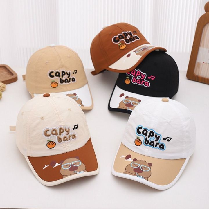 SGFDD Cartoon Capybara Baseball Hat Kawaii Anti-UV Children's Peaked ...
