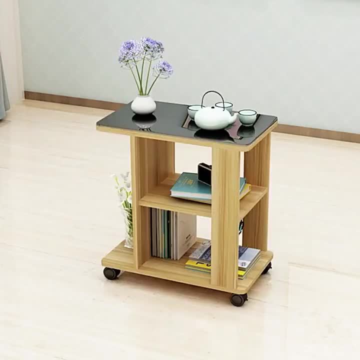 【LDIES】Meja sisi Sofa meja sudut meja kecil meja kopi dengan roda meja ...