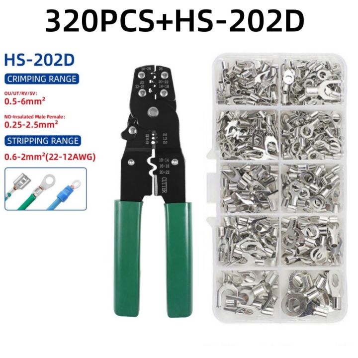 320PCS Tinned Copper Lugs Ring U-type Terminals Crimp Wire Connectors ...