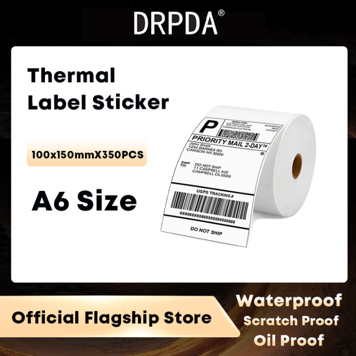 DRPDA A6 Thermal Label Sticker Shipping Label Paper Waybill Barcode ...