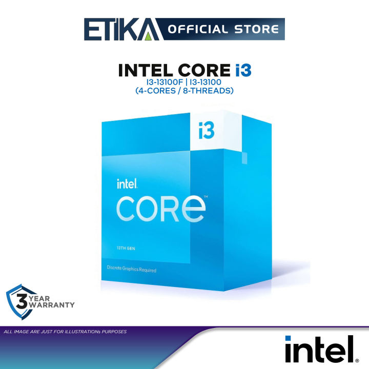 Intel Core i3-13100F | i3-13100 | 4-Core LGA1700 Socket 13th Gen CPU Processor (Raptor Lake ...