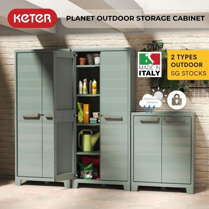 KETER Planet Outdoor Waterproof Utility Multipurpose Storage Cabinet ...