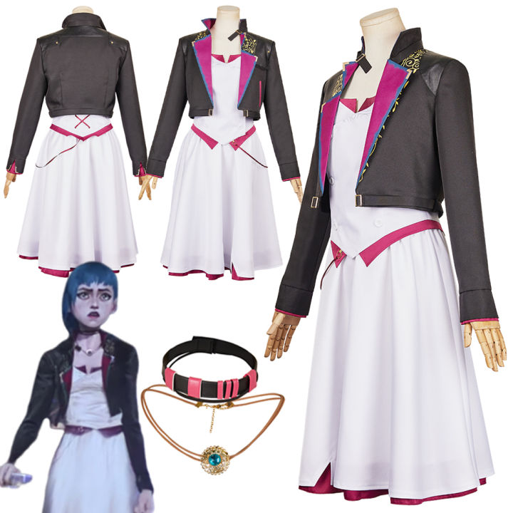 Game LoL Arcane Jinx Powder Cosplay Costume Jinx Arcane Roleplay Dress ...
