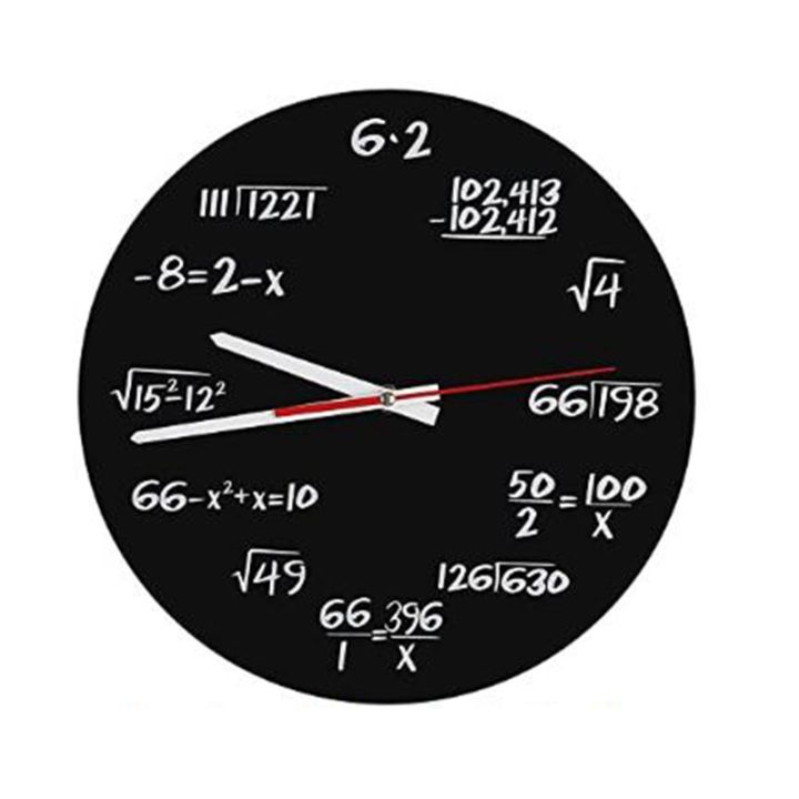 Math Wall Clock , Math Formulas Clock Quiz Clock in Black and White Unique Math Equation Clock ...