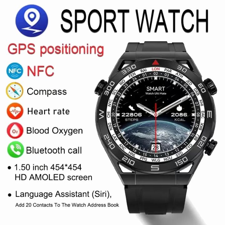 NEW GPS Tracker NFC GT5 Pro Ultimate Watches ECG+PPG BT Call Smartwatch ...