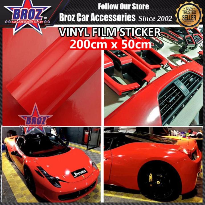 200 x 50cm Shining Red Vinyl Film Car Sticker Wrap | Lazada