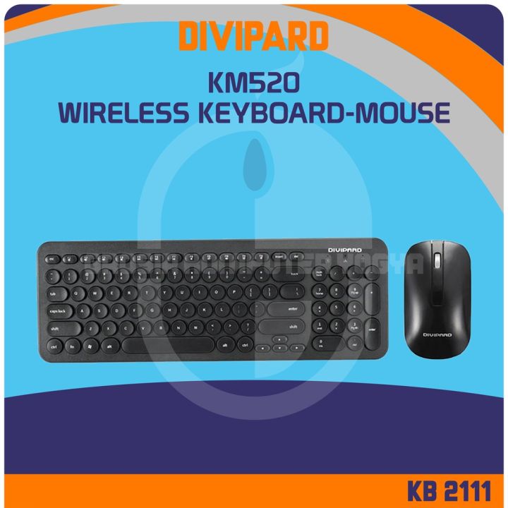 Divipard KM520 1500DPI 104 Chocolate Keys Wireless Keyboard Mouse Combo ...